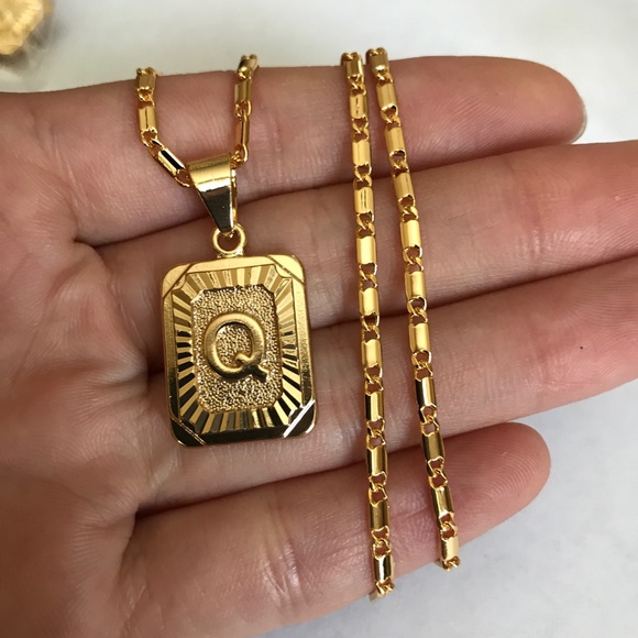 Jewelry | New Real 18k Gold Plated Q | Poshmark